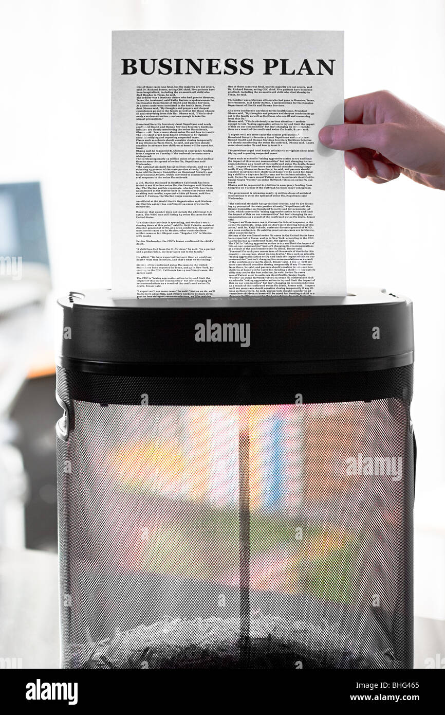 Shredding business plan Stock Photo - Alamy