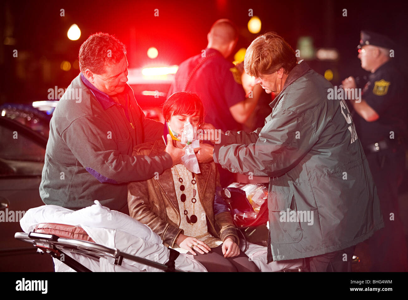 Young woman receiving medical treatment Stock Photo - Alamy