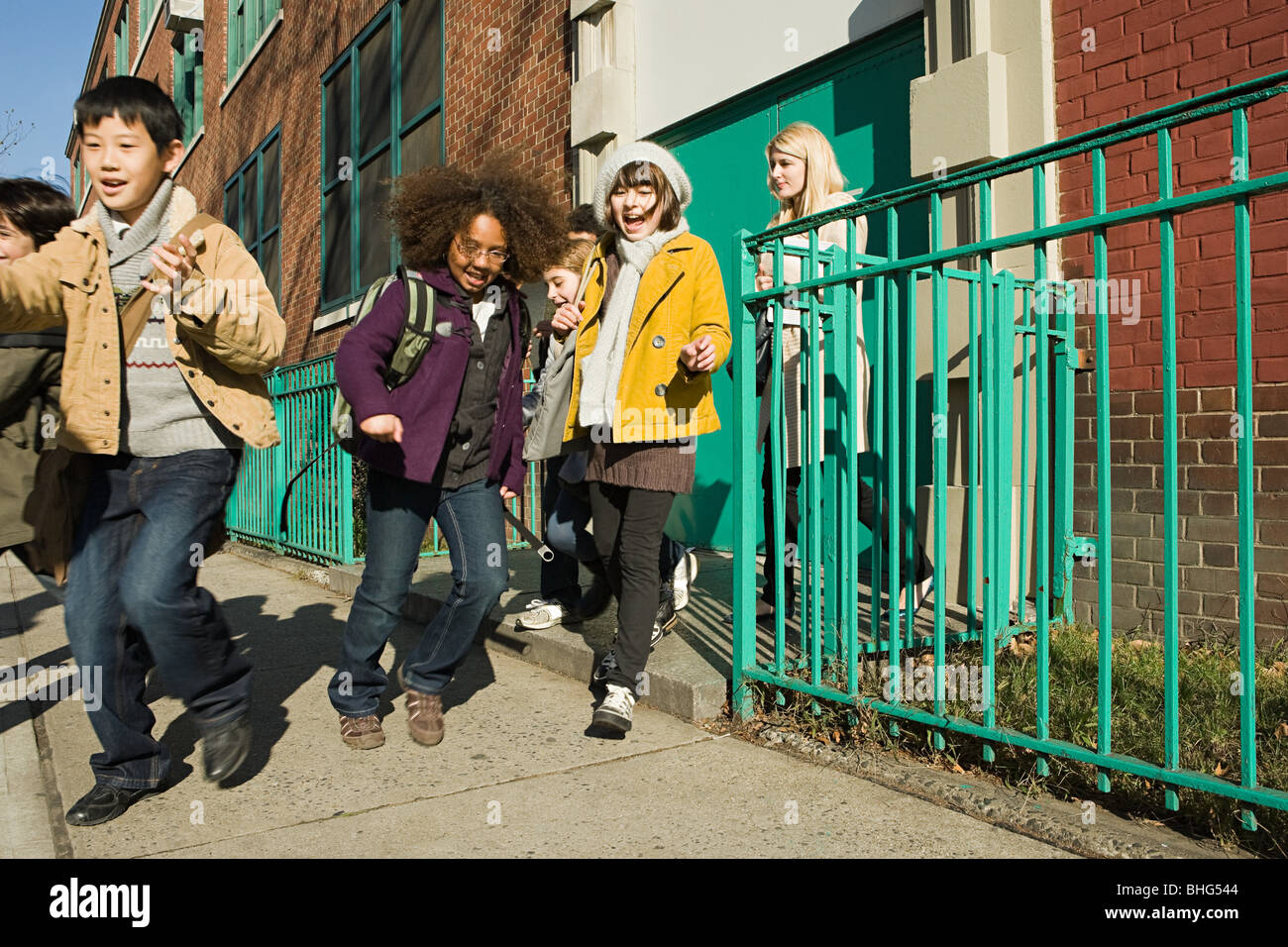 Children outside school Stock Photo - Alamy