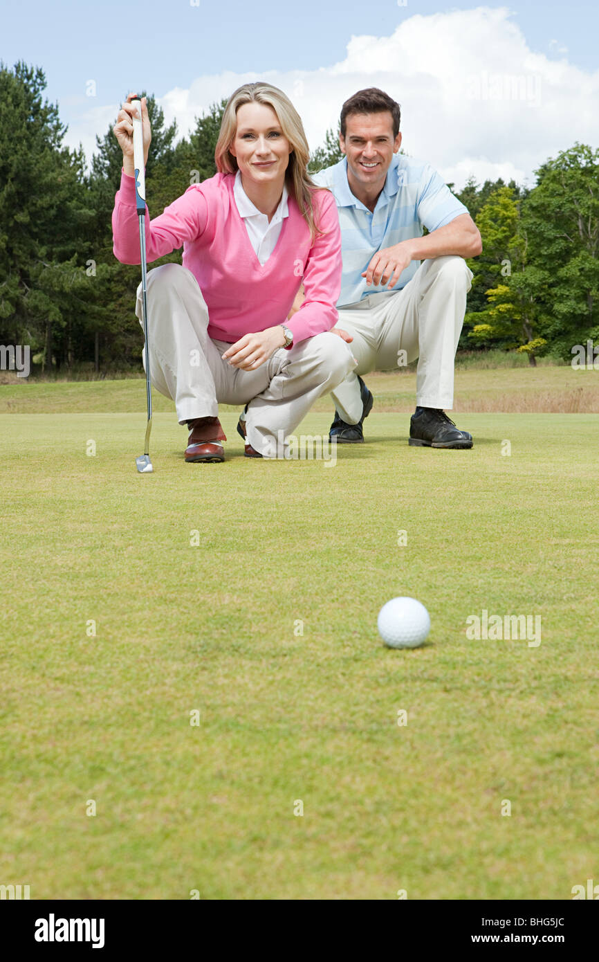 Man Crouching Playing Golf High Resolution Stock Photography and Images ...