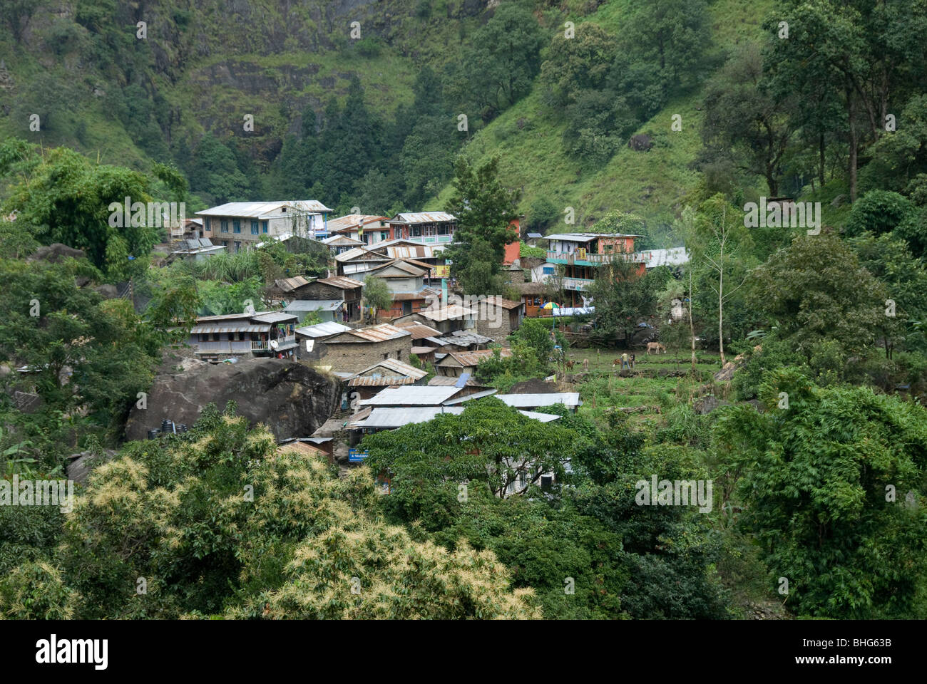 Jagat village, Nepal Stock Photo - Alamy