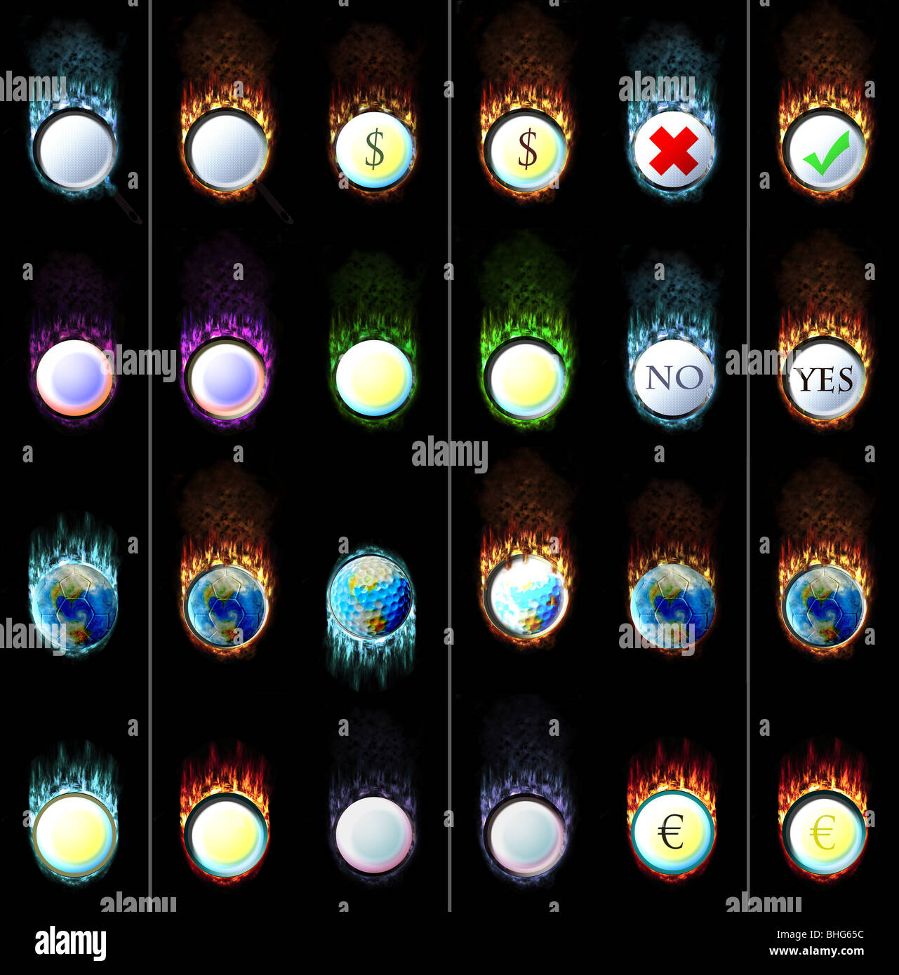 Activate green button isolated Cut Out Stock Images & Pictures - Alamy