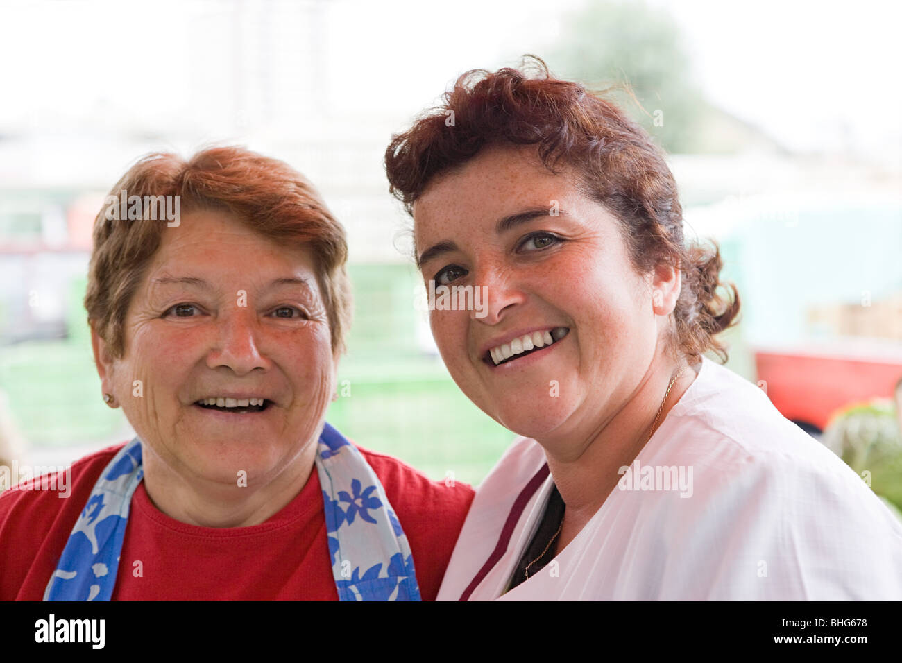 Two female market traders Stock Photo - Alamy