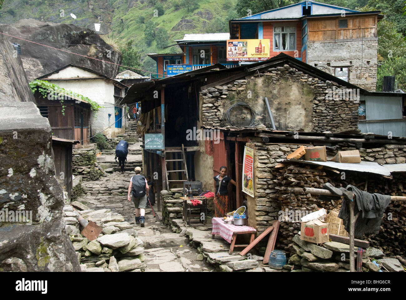 Jagat village, Nepal Stock Photo - Alamy