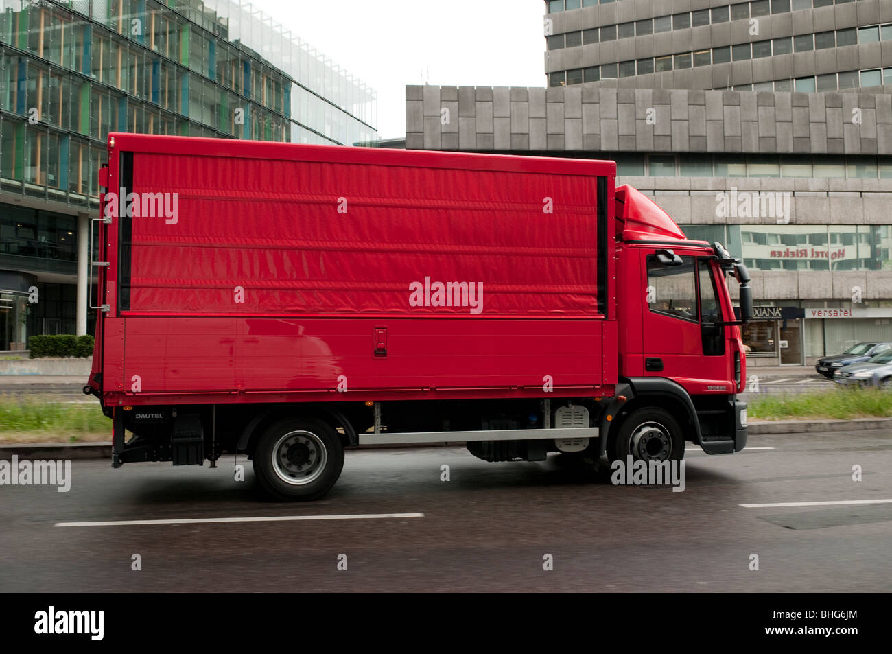 large red van in Stuttgart Germany Stock Photo - Alamy
