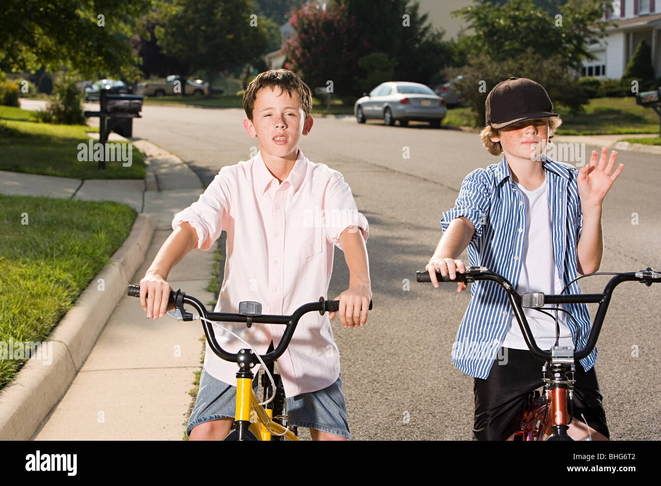 Boys with bicycles Stock Photo - Alamy