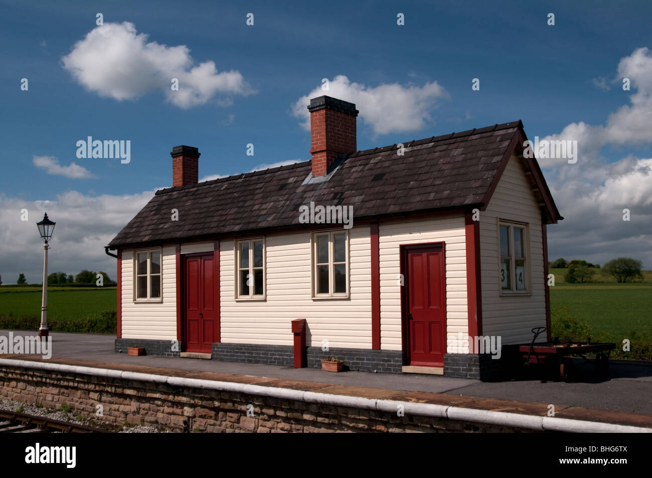 Platform and timber building at Swanwick Junction Butterley Midland ...