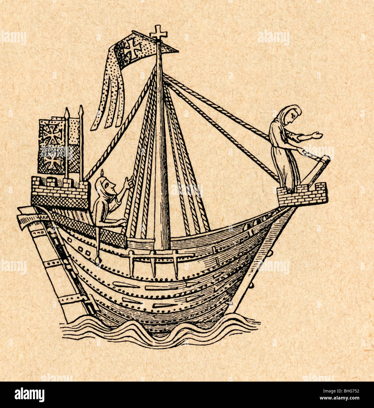 A 14th century sailing ship of the Hanseatic League Stock Photo - Alamy