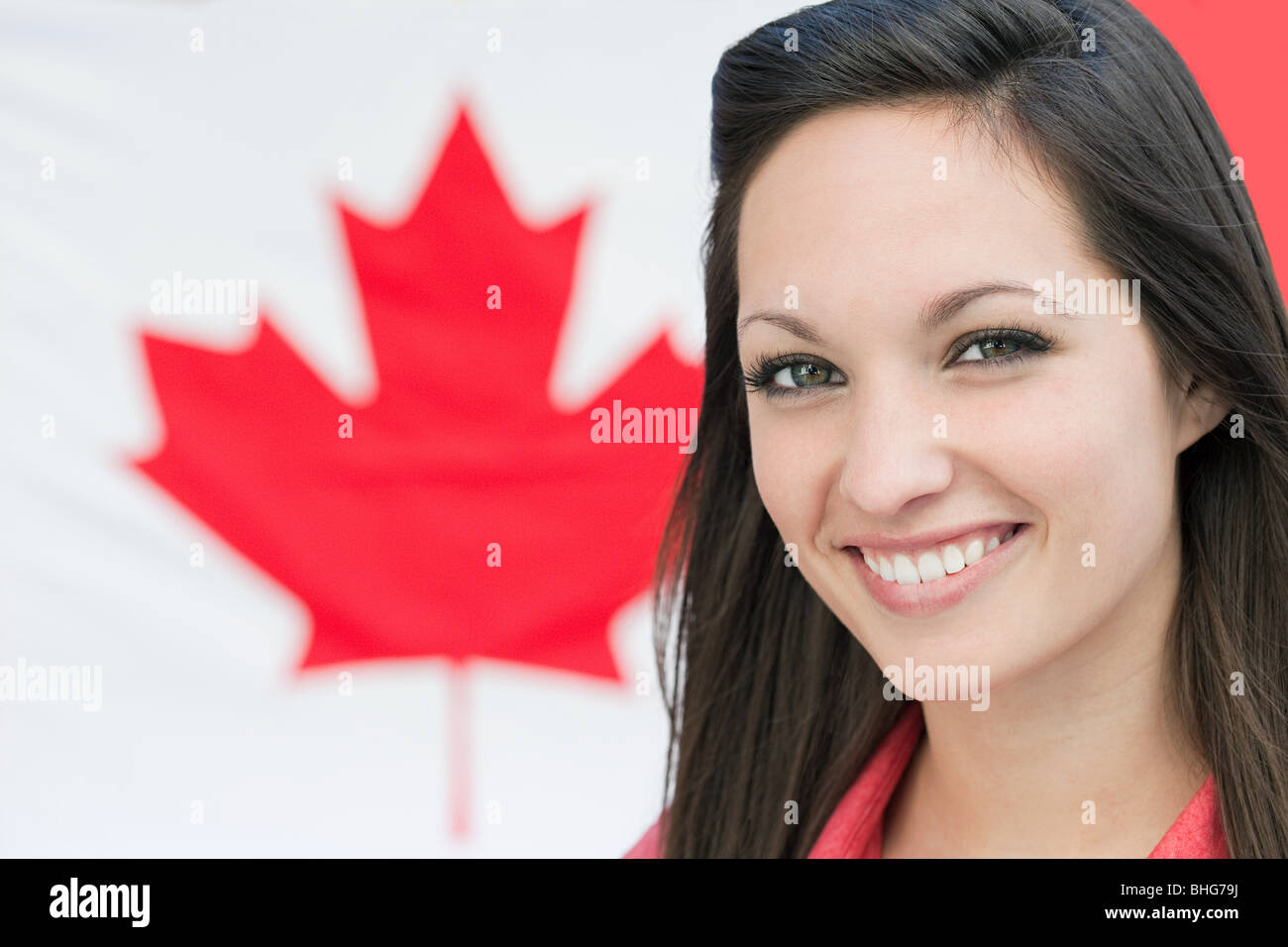 Woman canadian flag in hi-res stock photography and images - Alamy