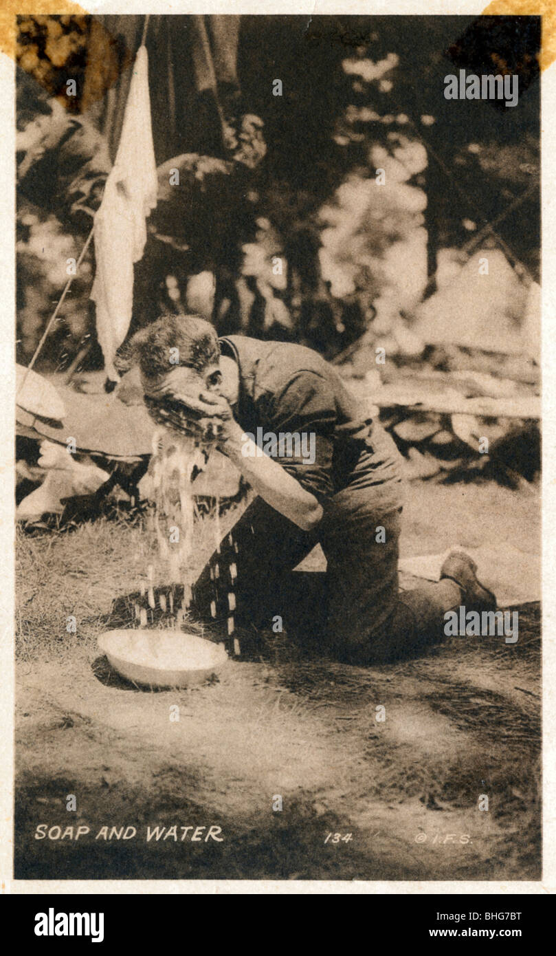 A soldier washing his face at Fort Sheridan, Illinois, USA, 1920 ...