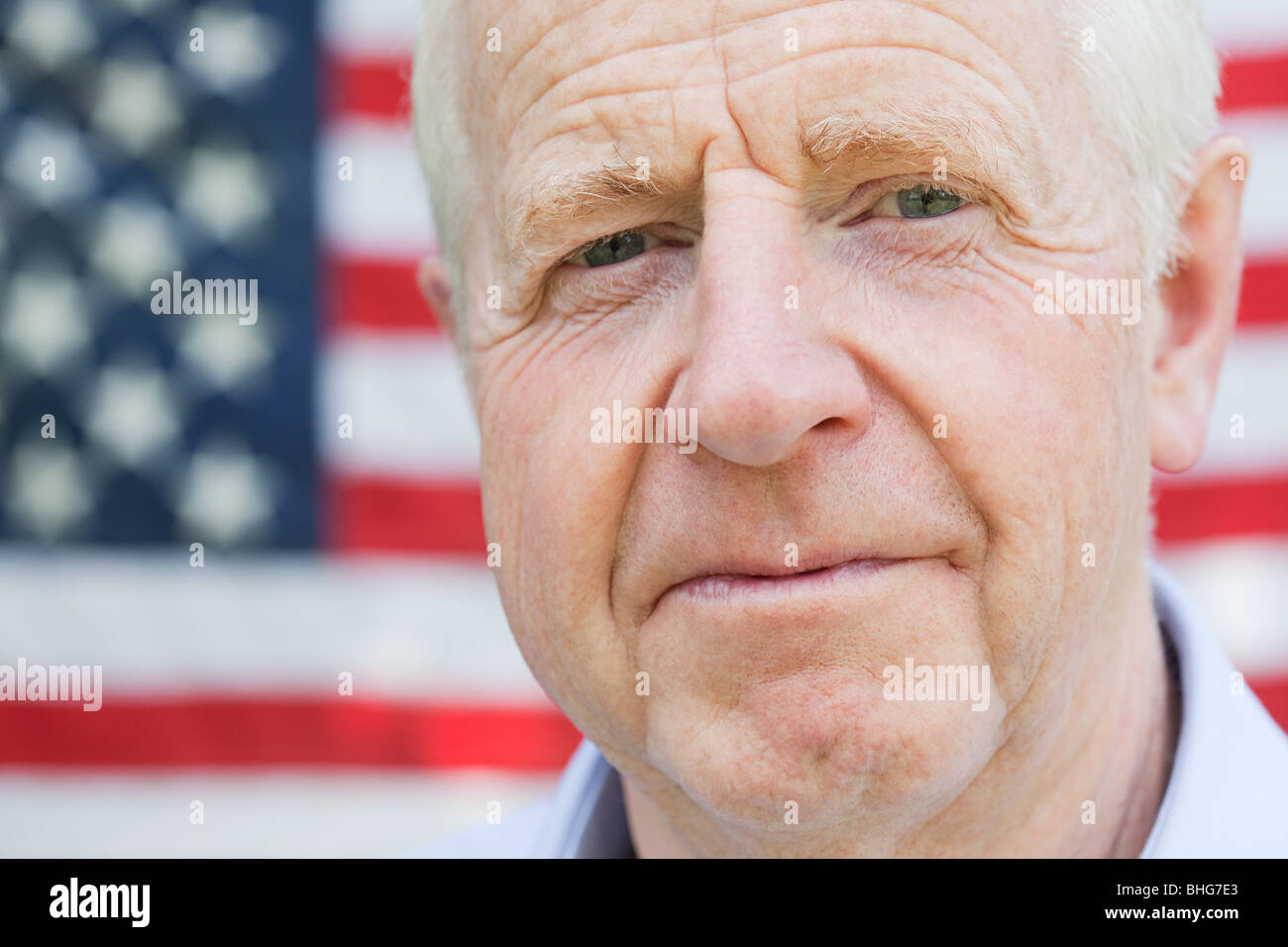 Senior man american flag hi-res stock photography and images - Alamy
