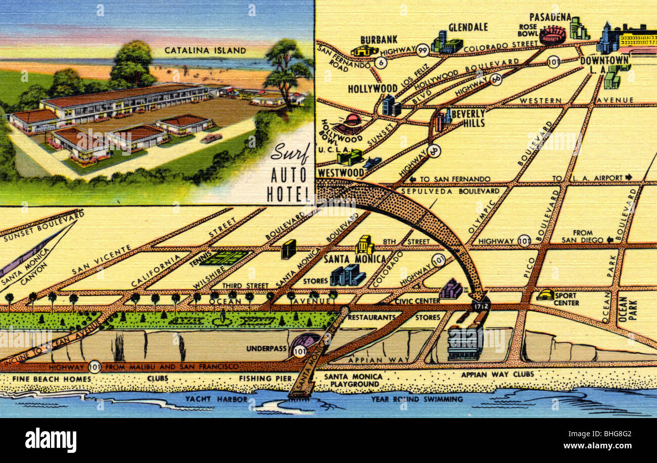 1950s usa road map hi-res stock photography and images - Alamy