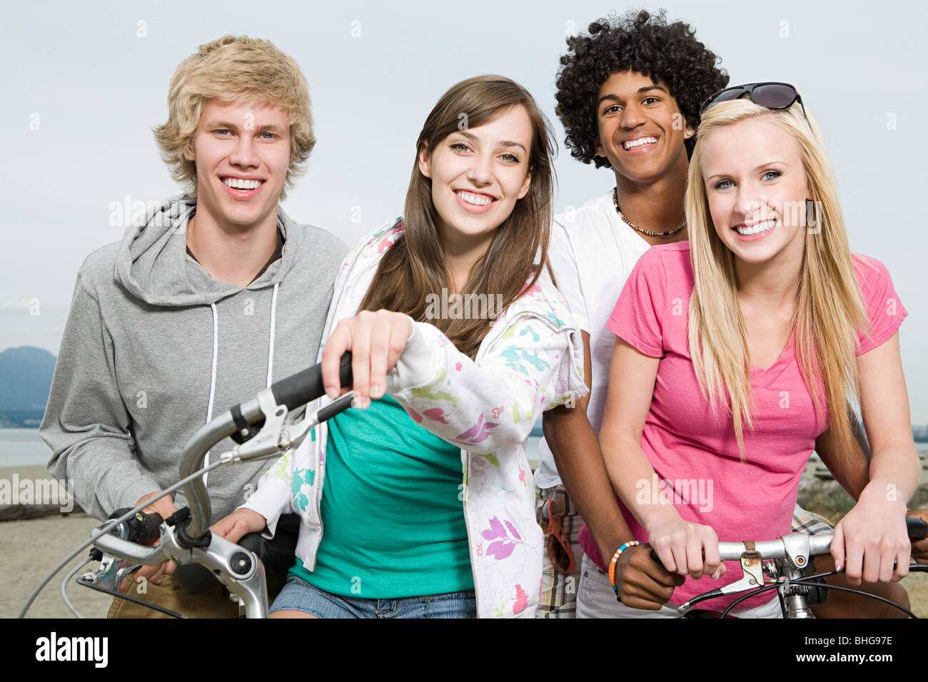 Teenagers with bicycles Stock Photo - Alamy