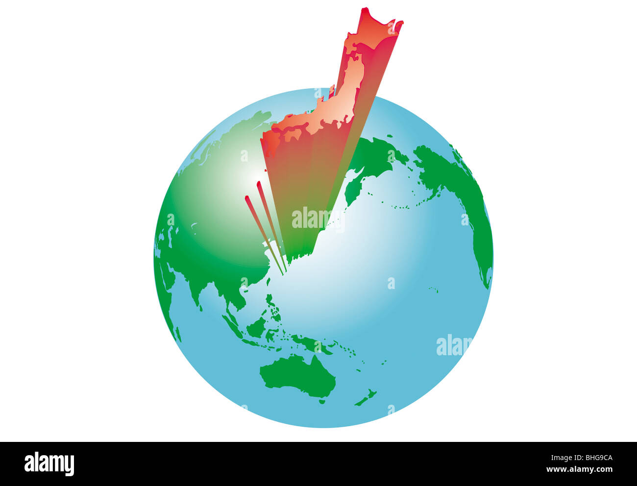 Globe of the world showing Japan Stock Photo - Alamy