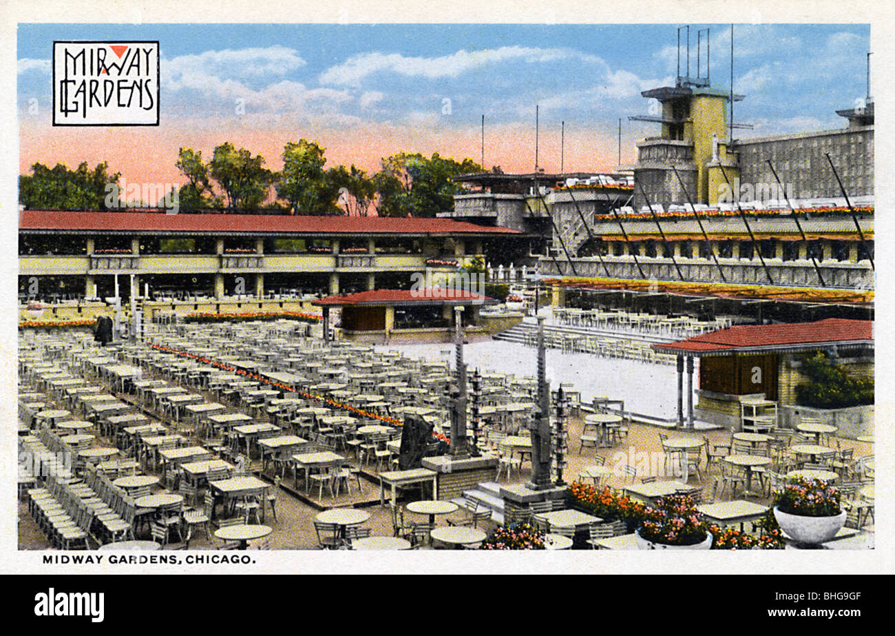 Midway Gardens, Chicago, Illinois, USA, 1915. Artist: Unknown Stock ...