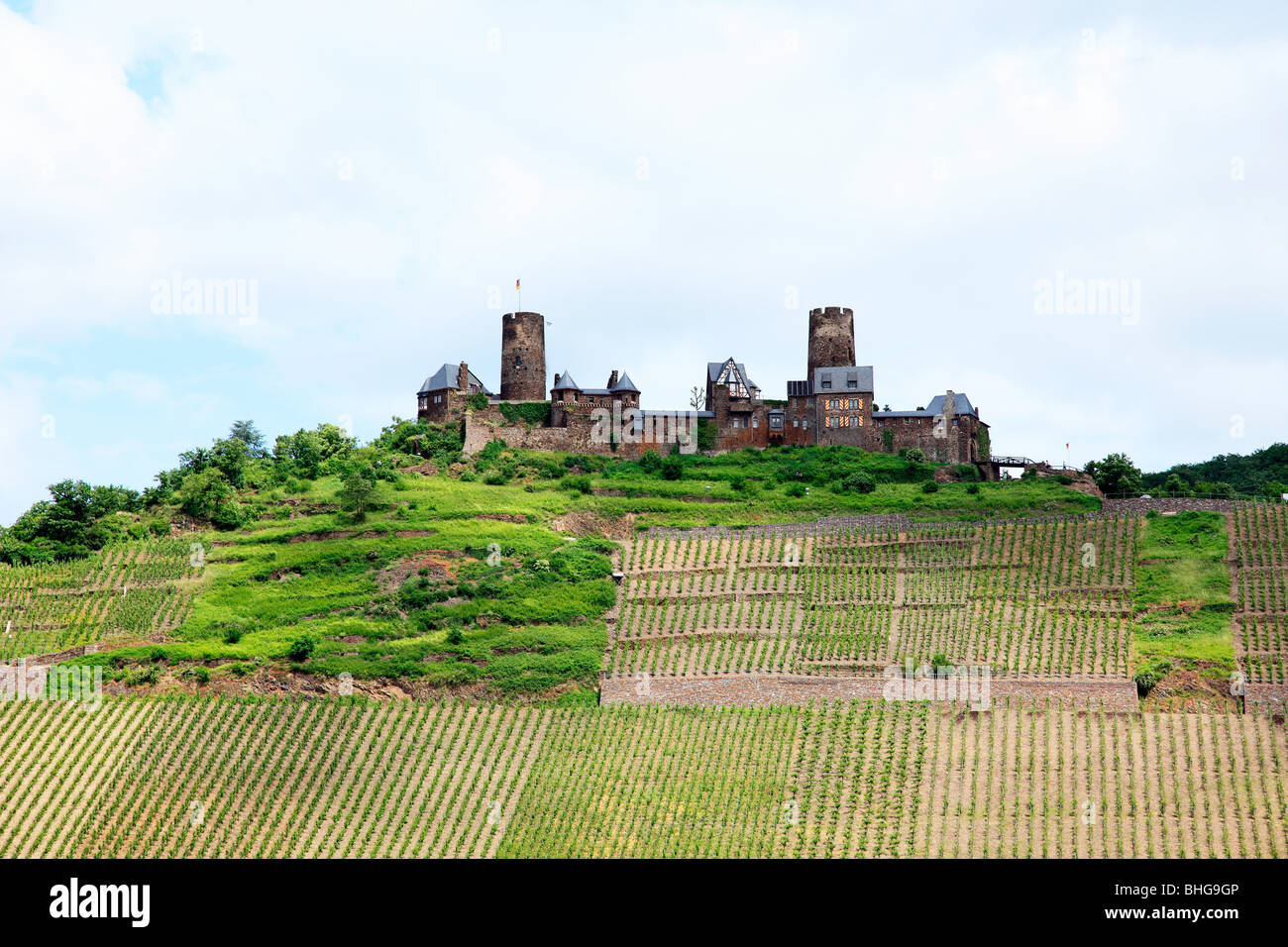 German castle on a hill Stock Photo - Alamy