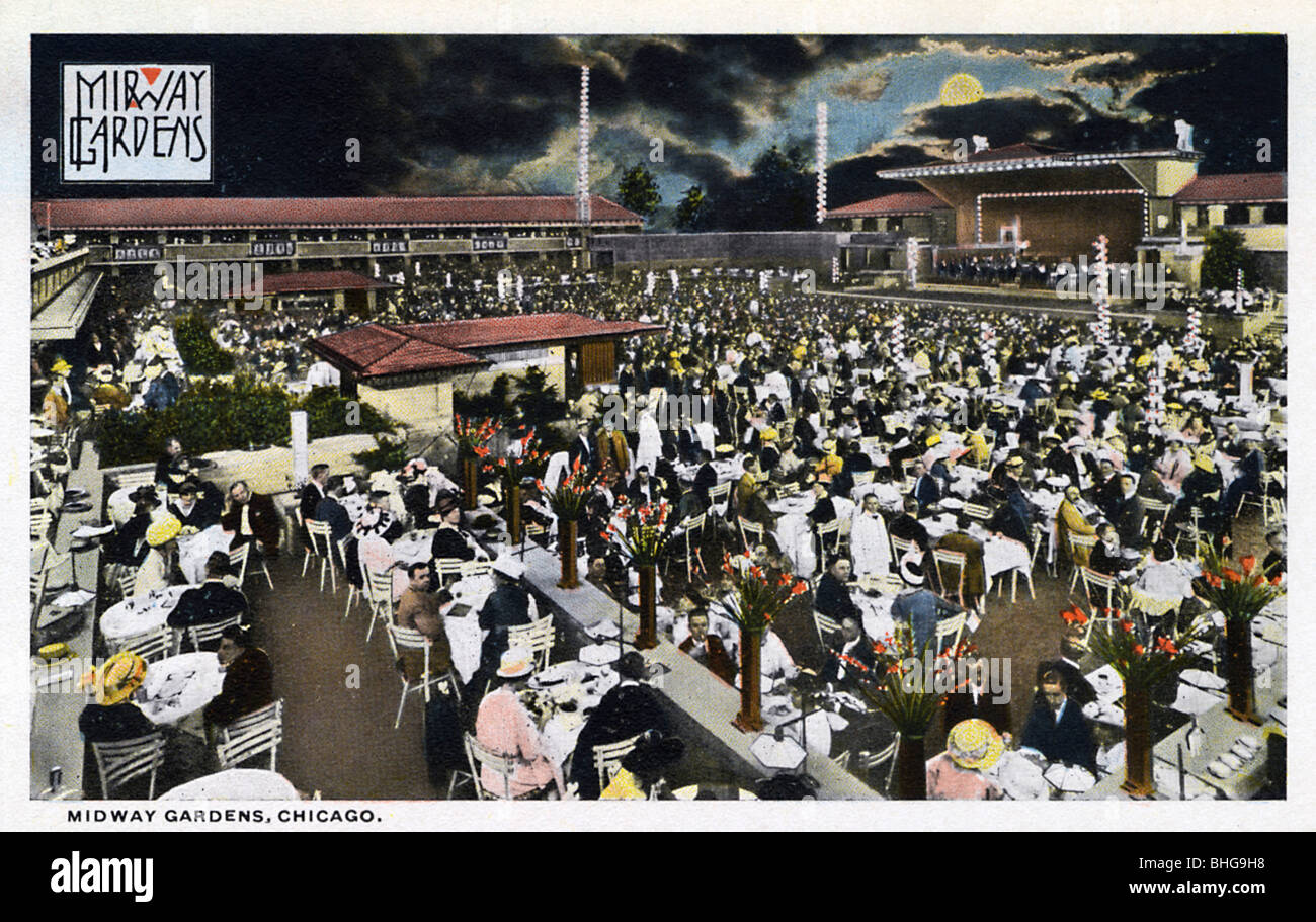Midway Gardens, Chicago, Illinois, USA, 1915. Artist: Unknown Stock ...