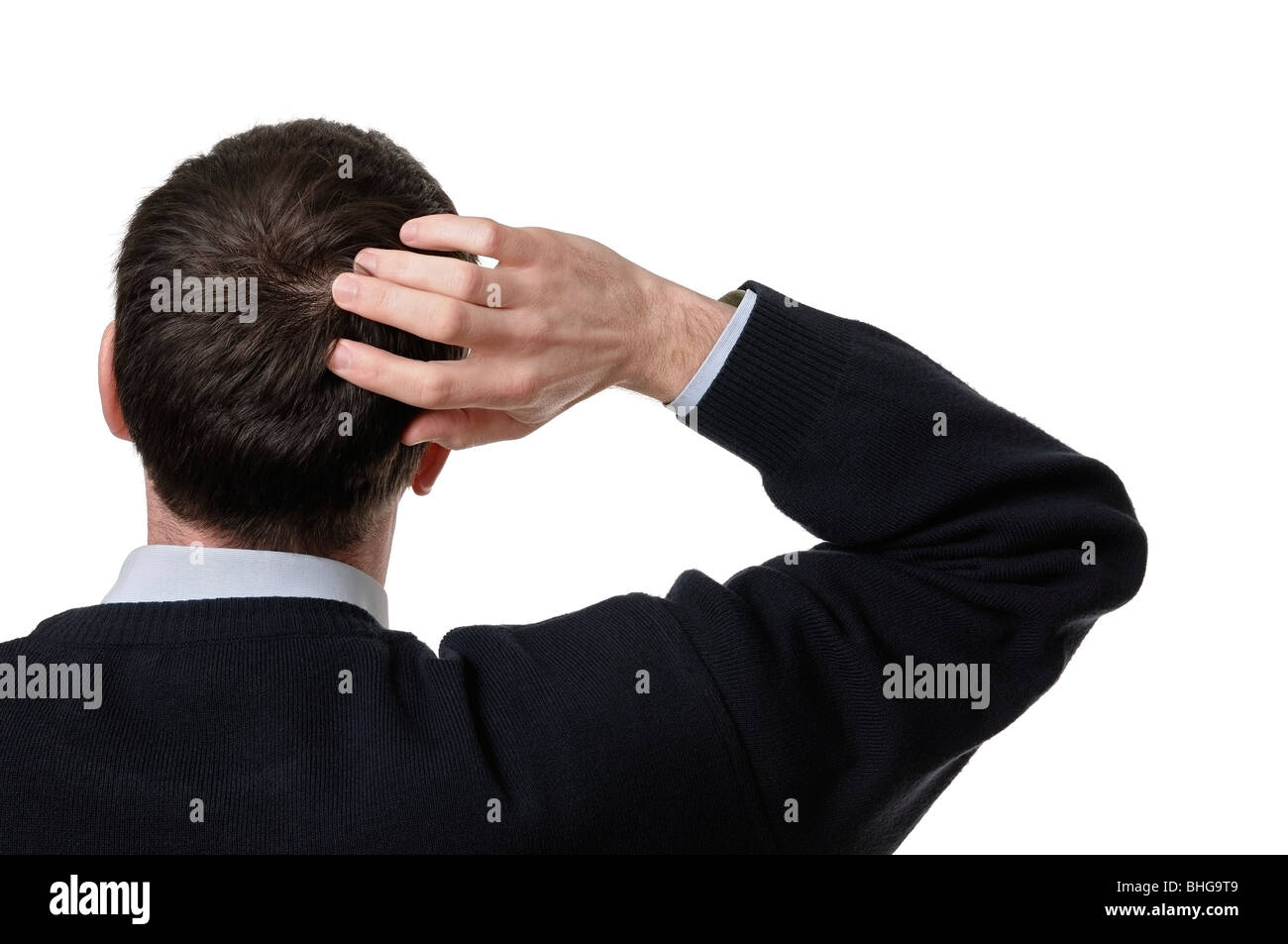 Confused Man, Rear View, Close Up, Cut Out Stock Photo - Alamy