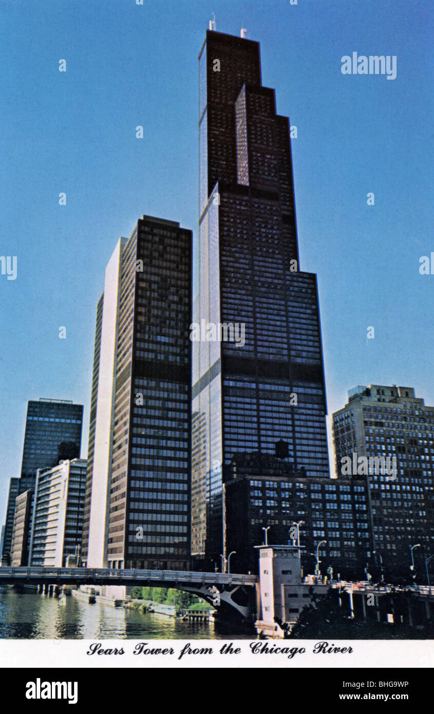 Sears Tower from the Chicago River, Chicago, Illinois, 1976. Artist ...