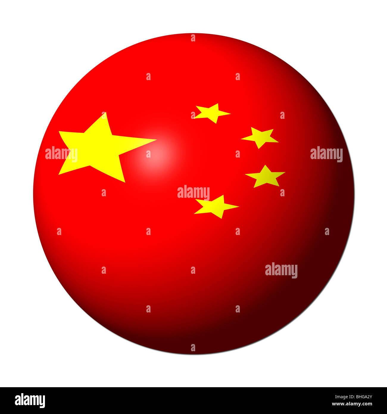 Chinese flag sphere isolated on white illustration Stock Photo - Alamy