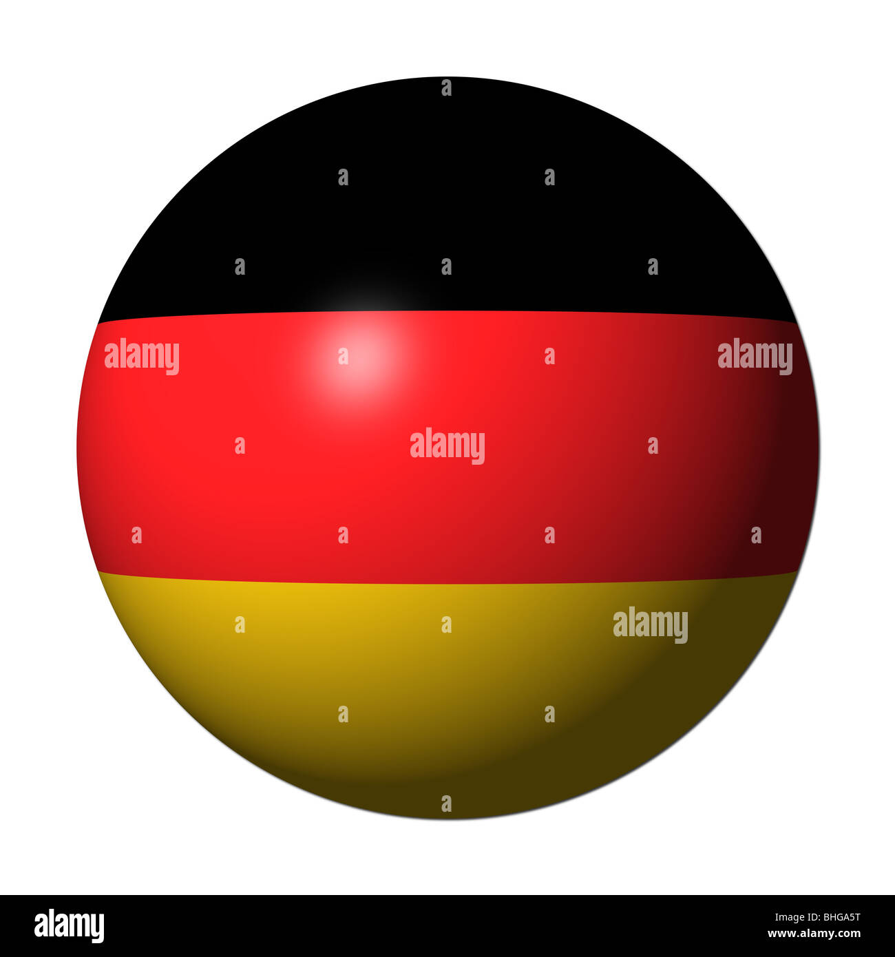 German flag sphere isolated on white illustration Stock Photo - Alamy