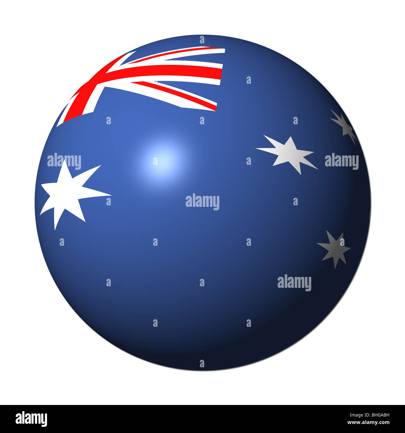 Australian flag sphere isolated on white illustration Stock Photo - Alamy