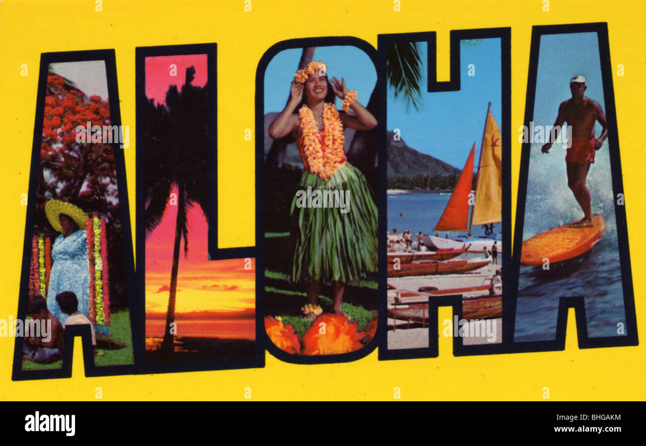 'Aloha', postcard, 1962. Artist: Unknown Stock Photo - Alamy