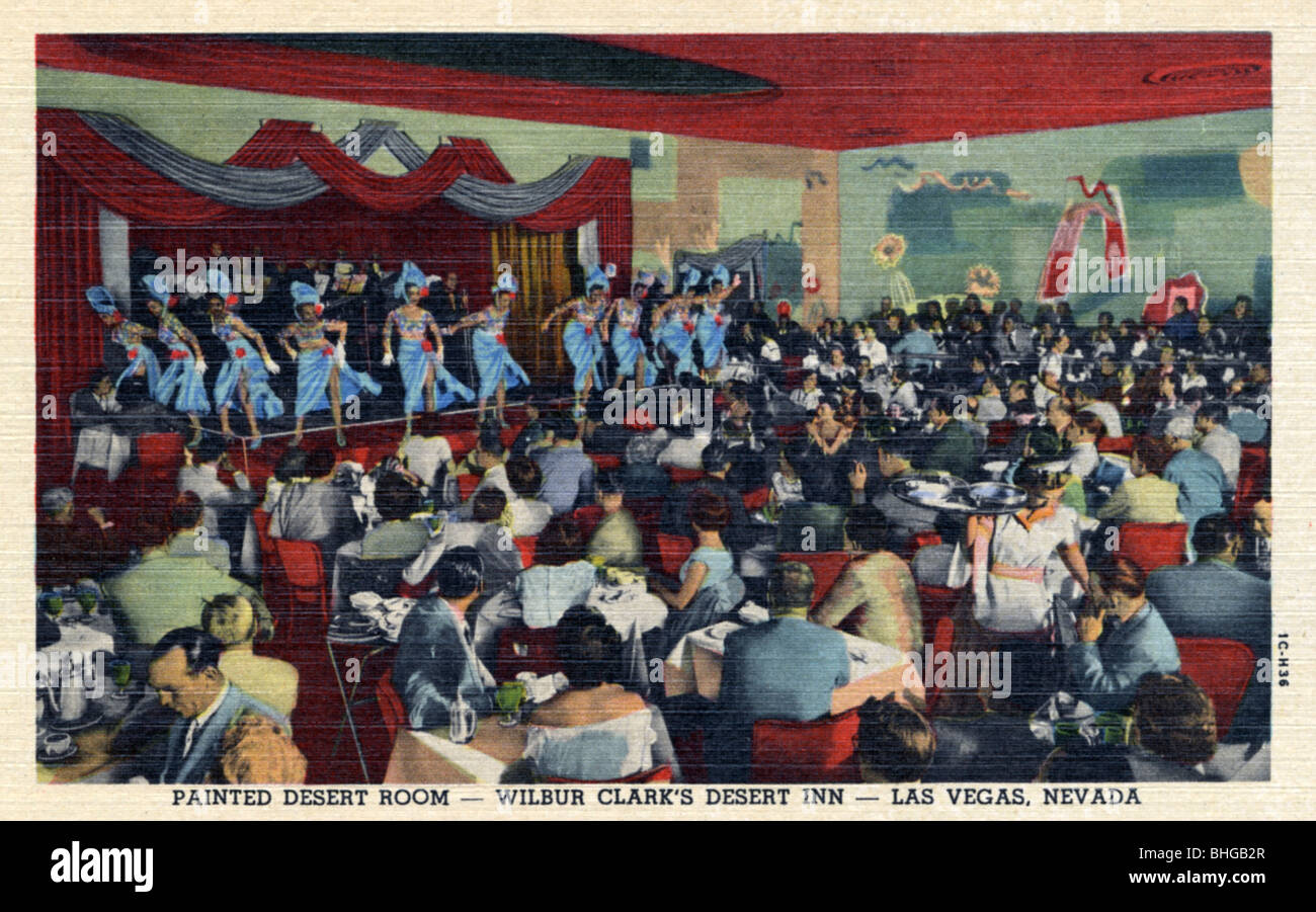 'Painted Desert Room, Wilbur Clark's Desert Inn, Las Vegas, Nevada', postcard, 1951. Artist ...