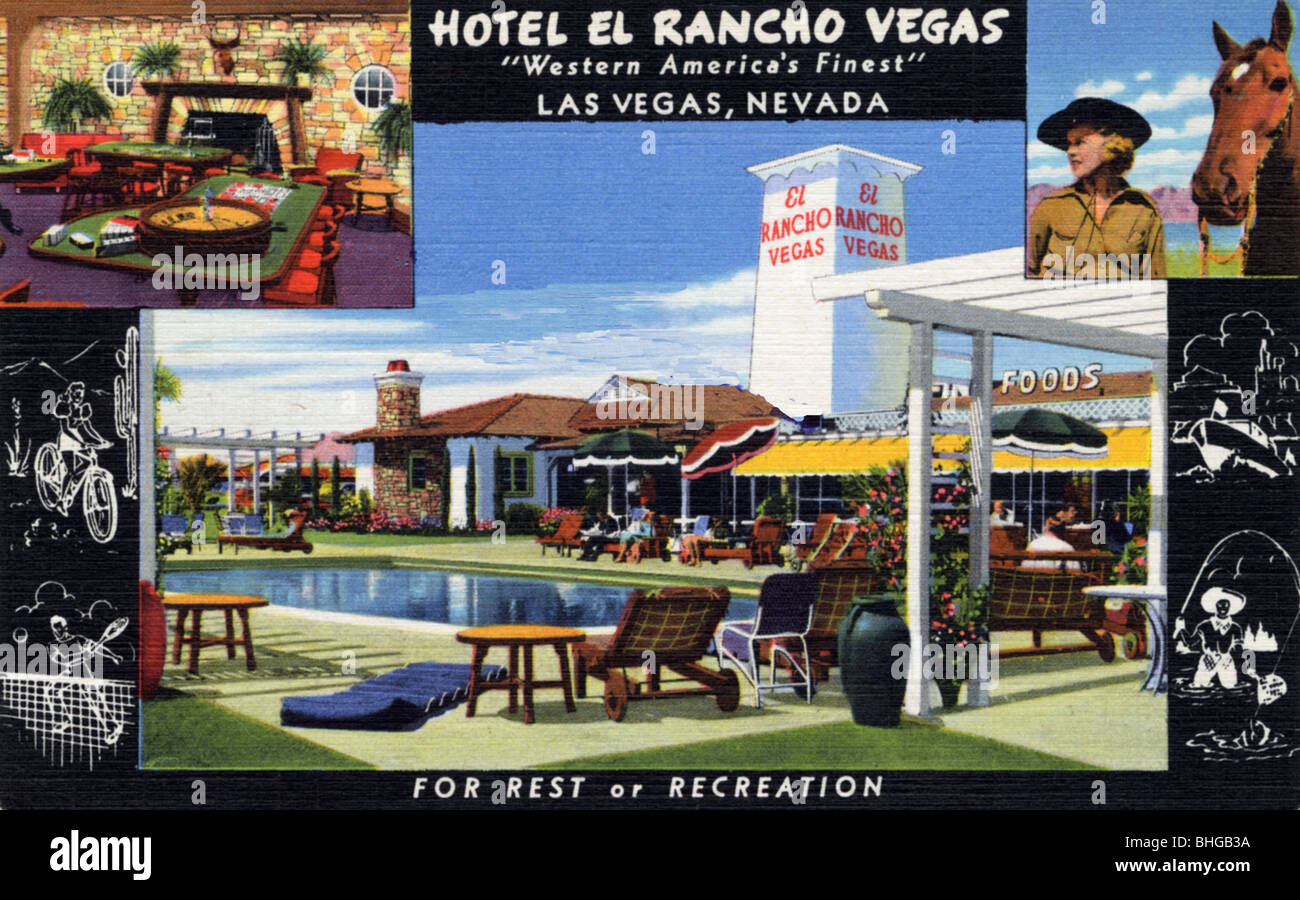 Hotel El Rancho Vegas, Las Vegas, Nevada, USA, 1942. Artist: Unknown ...