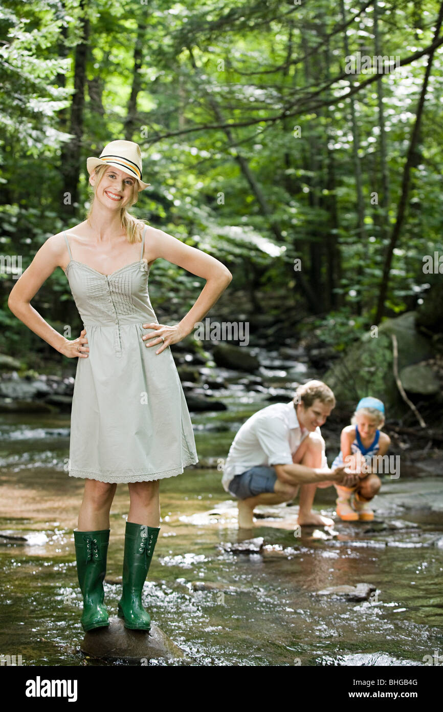 Family at river Stock Photo - Alamy