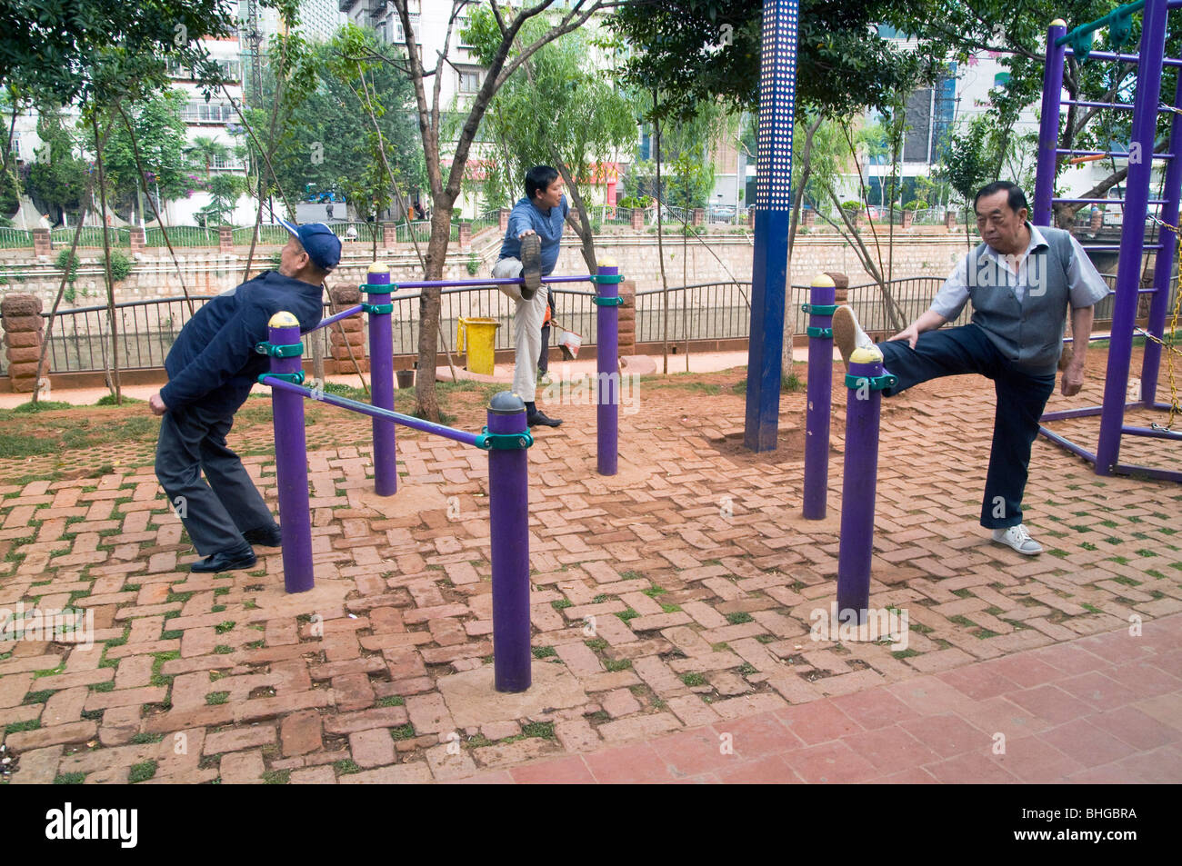 Elderly exercising park china hi-res stock photography and images - Alamy