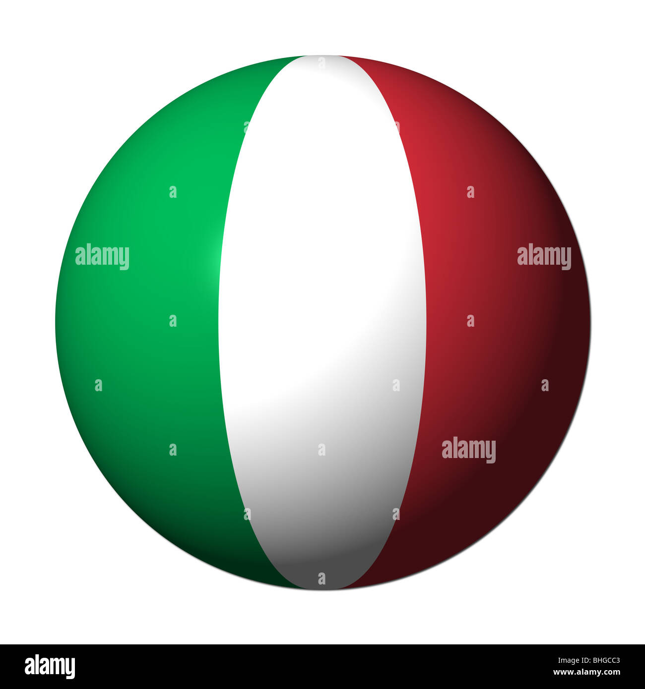Italian flag sphere isolated on white illustration Stock Photo - Alamy