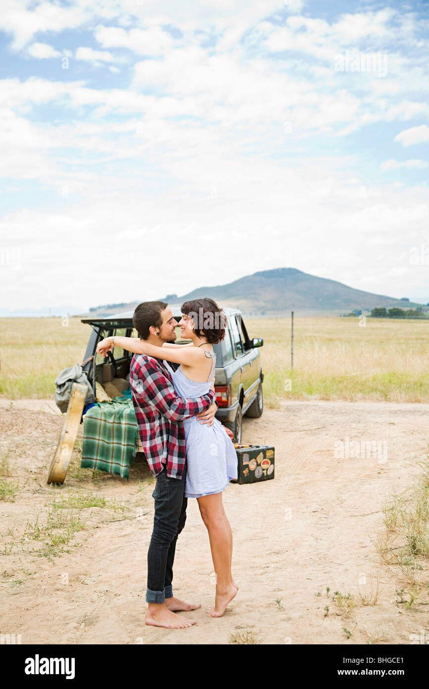 Loving couple on road trip Stock Photo - Alamy