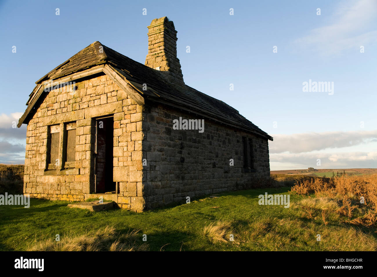 An old water board house above Redmires Dams, Sheffield, UK Stock Photo ...