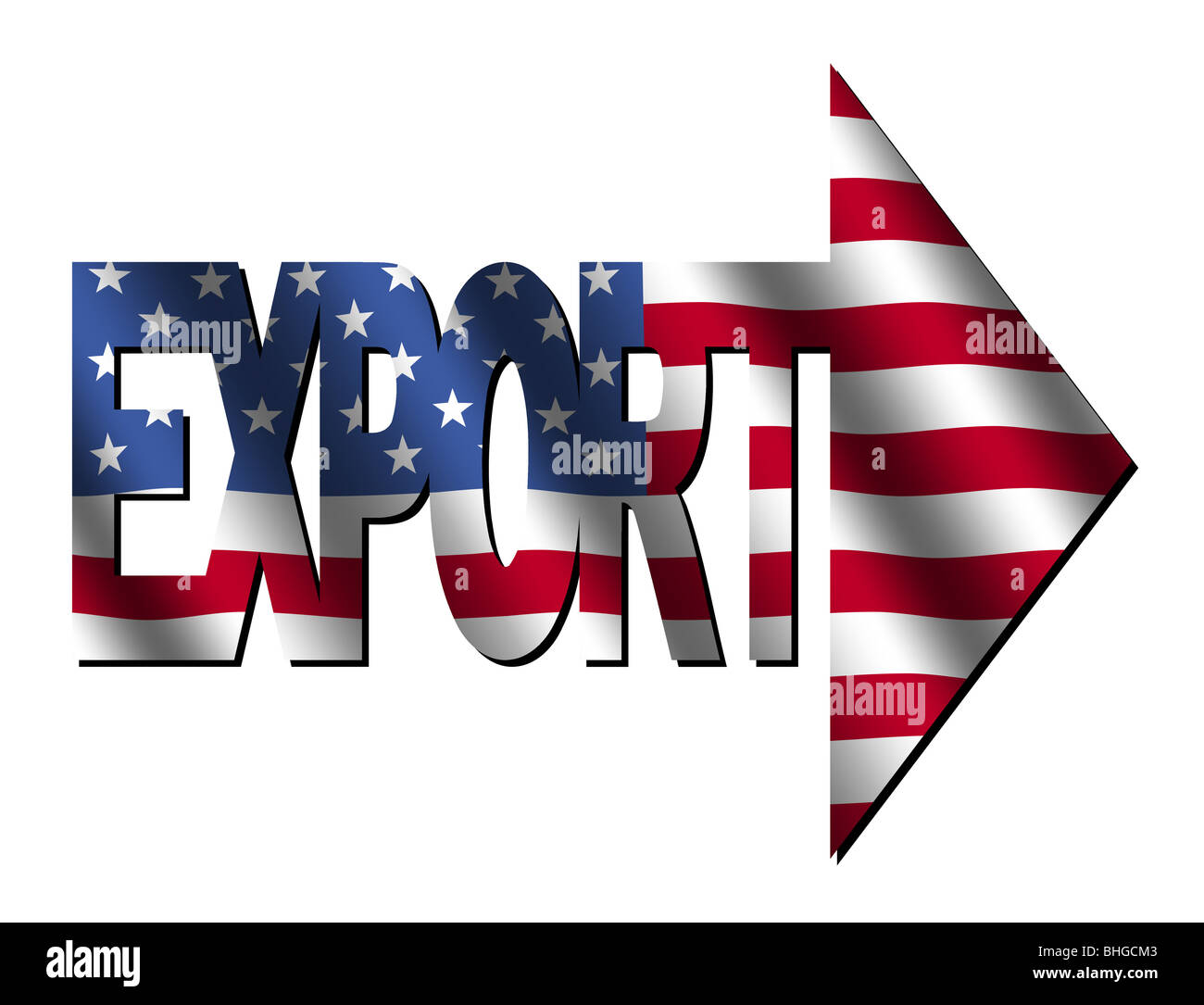 export text with American flag illustration Stock Photo - Alamy