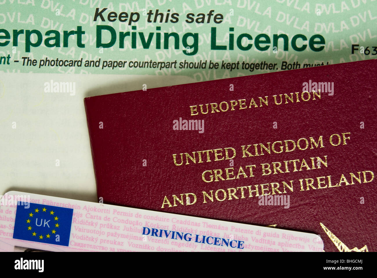 Uk driving licence passport hi-res stock photography and images - Alamy
