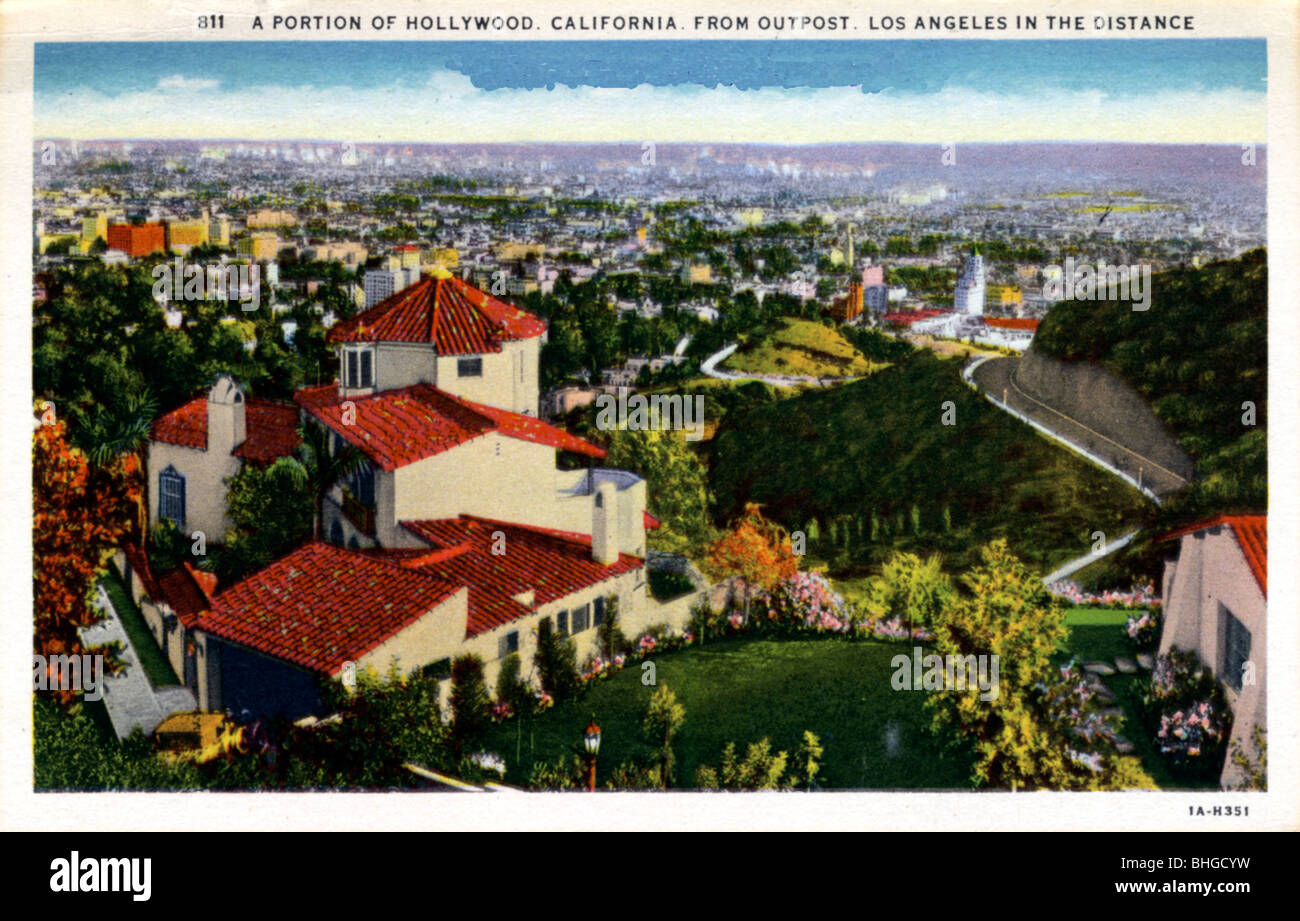 A Portion of Hollywood, California From Outpost, Los Angeles in the ...