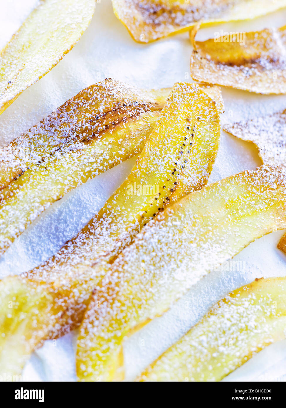 Dried banana dusted with icing sugar, Sweden Stock Photo - Alamy