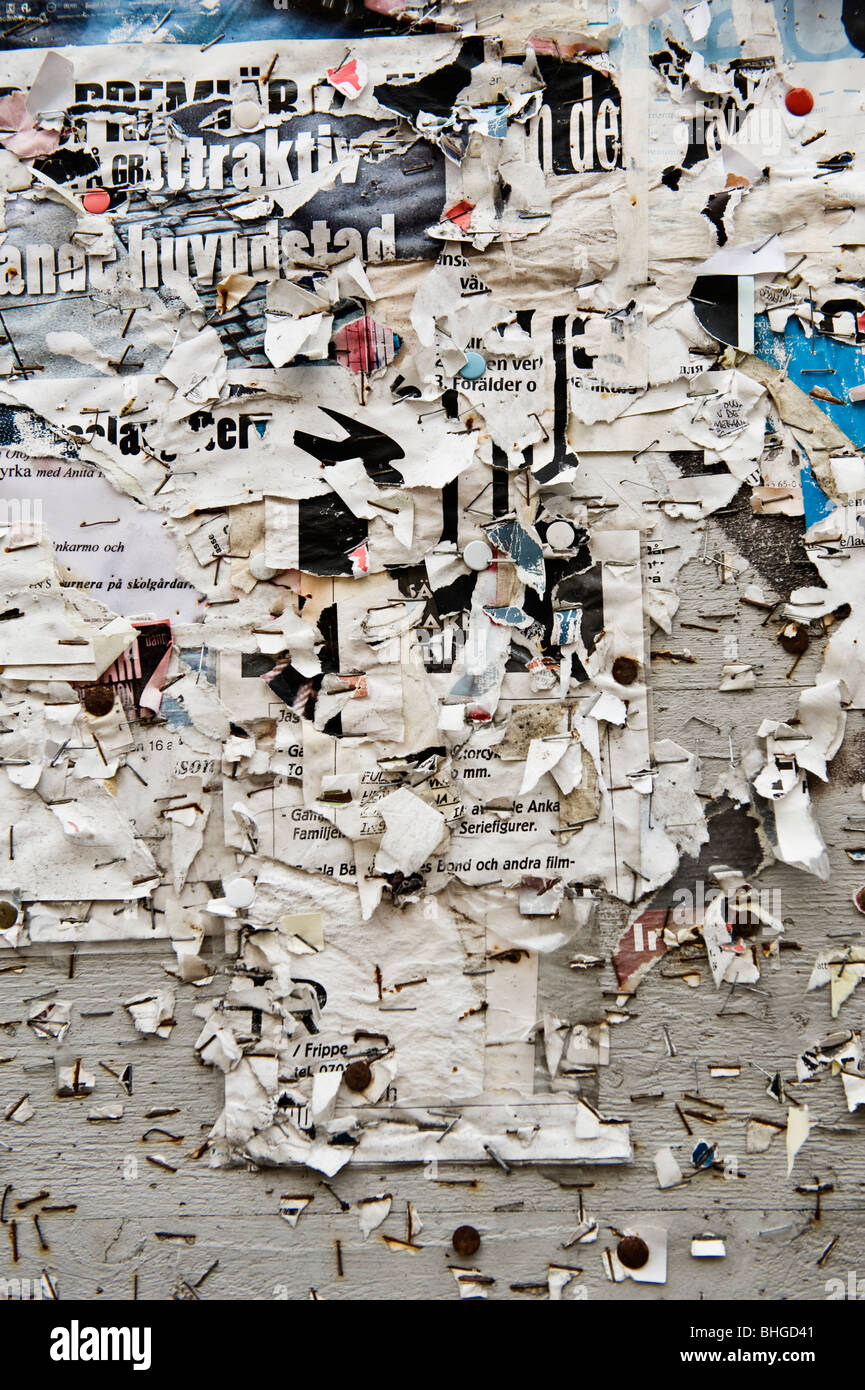 A messy noticeboard, Sweden Stock Photo - Alamy