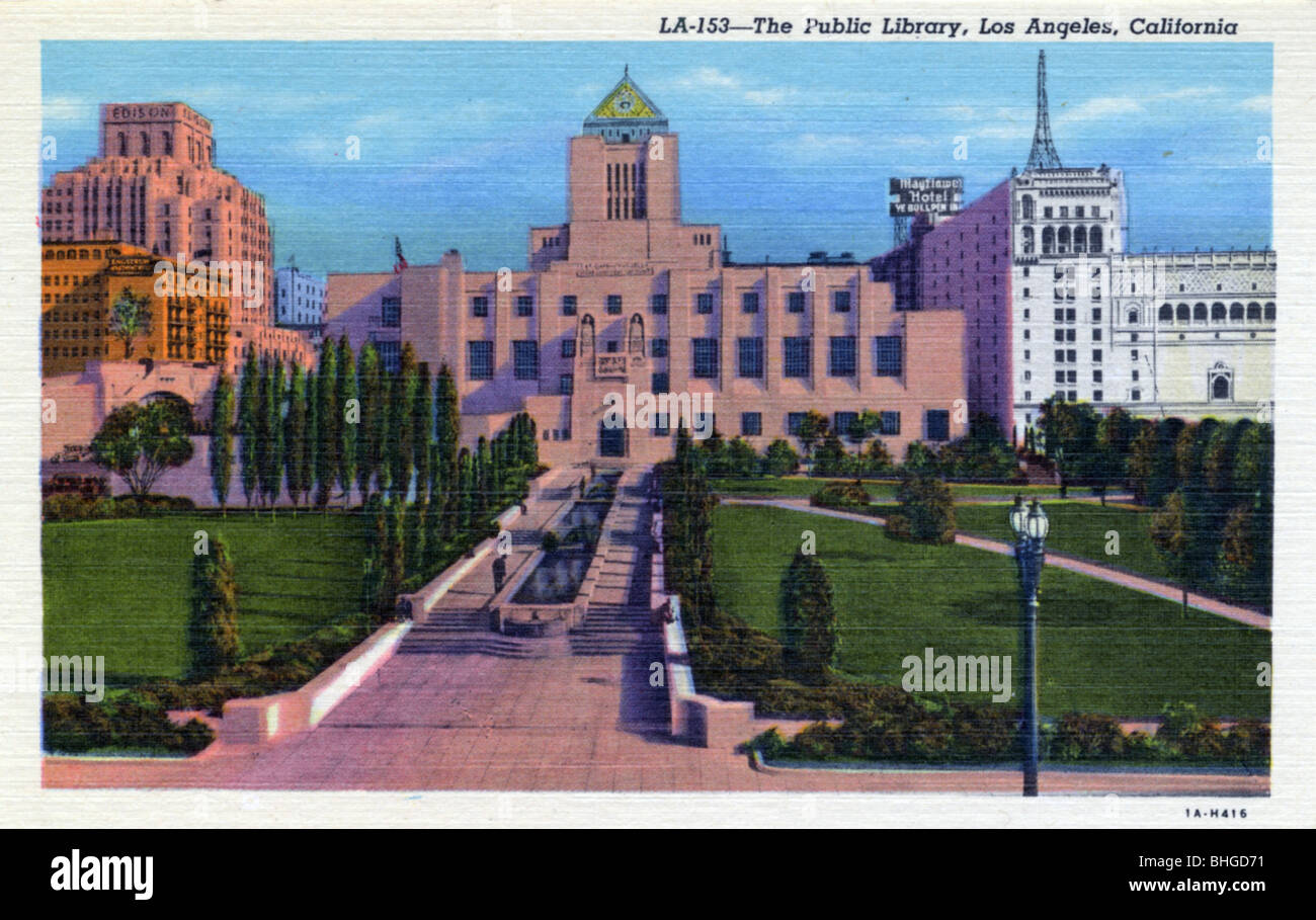 Los angeles public library postcard hi-res stock photography and images ...