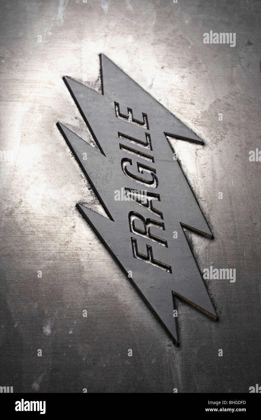 A sign regarding fragile material Stock Photo - Alamy