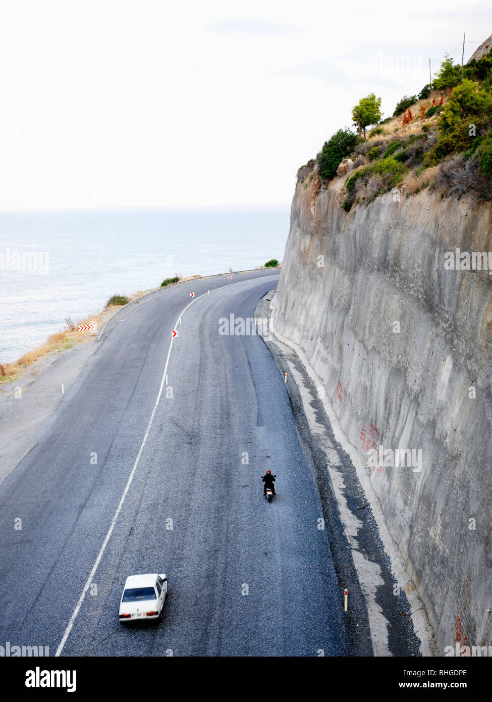 Road users on a road by the sea, Turkey Stock Photo - Alamy