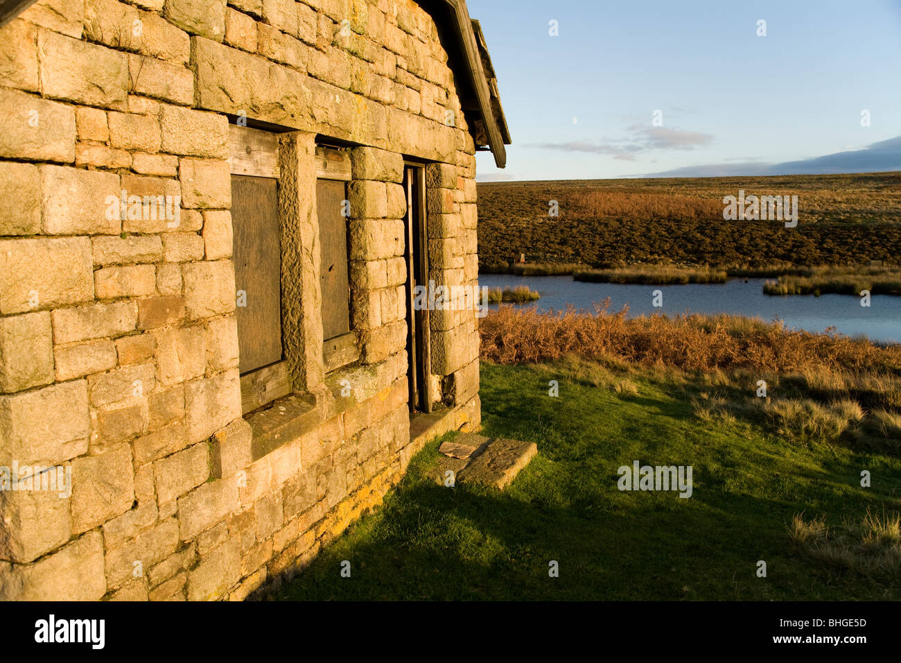 An old water board house above Redmires Dams, Sheffield, UK Stock Photo ...