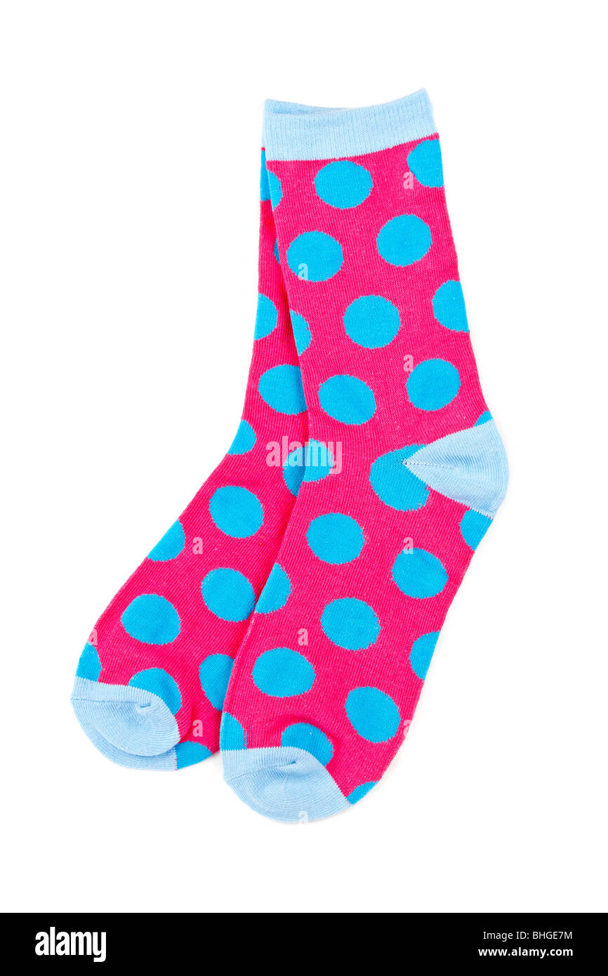 Pair of colorful socks, isolated on white background Stock Photo - Alamy