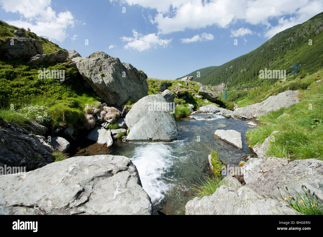 Beautiful view in Romanian mountains Stock Photo - Alamy