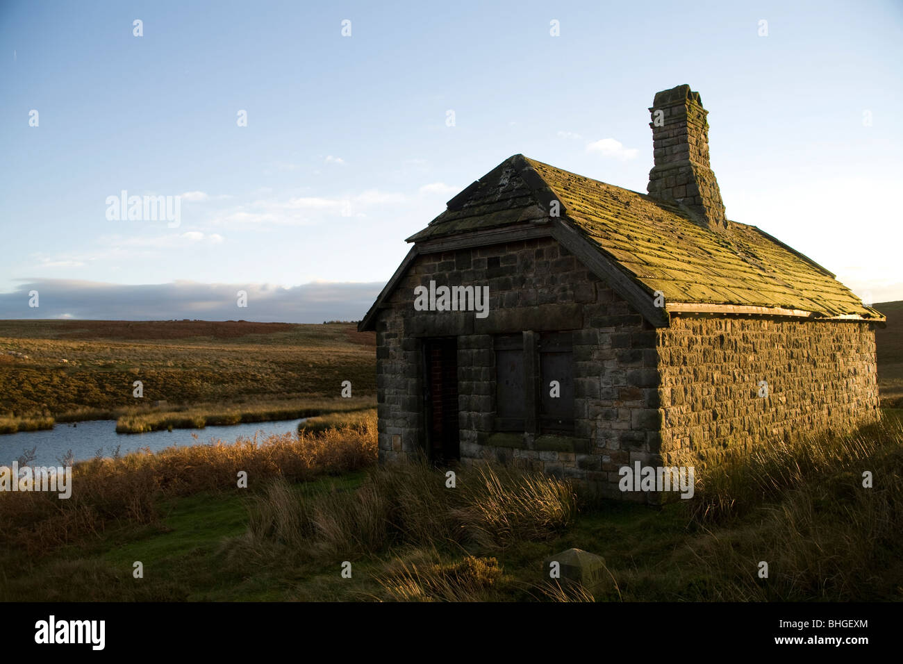 An old water board house above Redmires Dams, Sheffield, UK Stock Photo ...