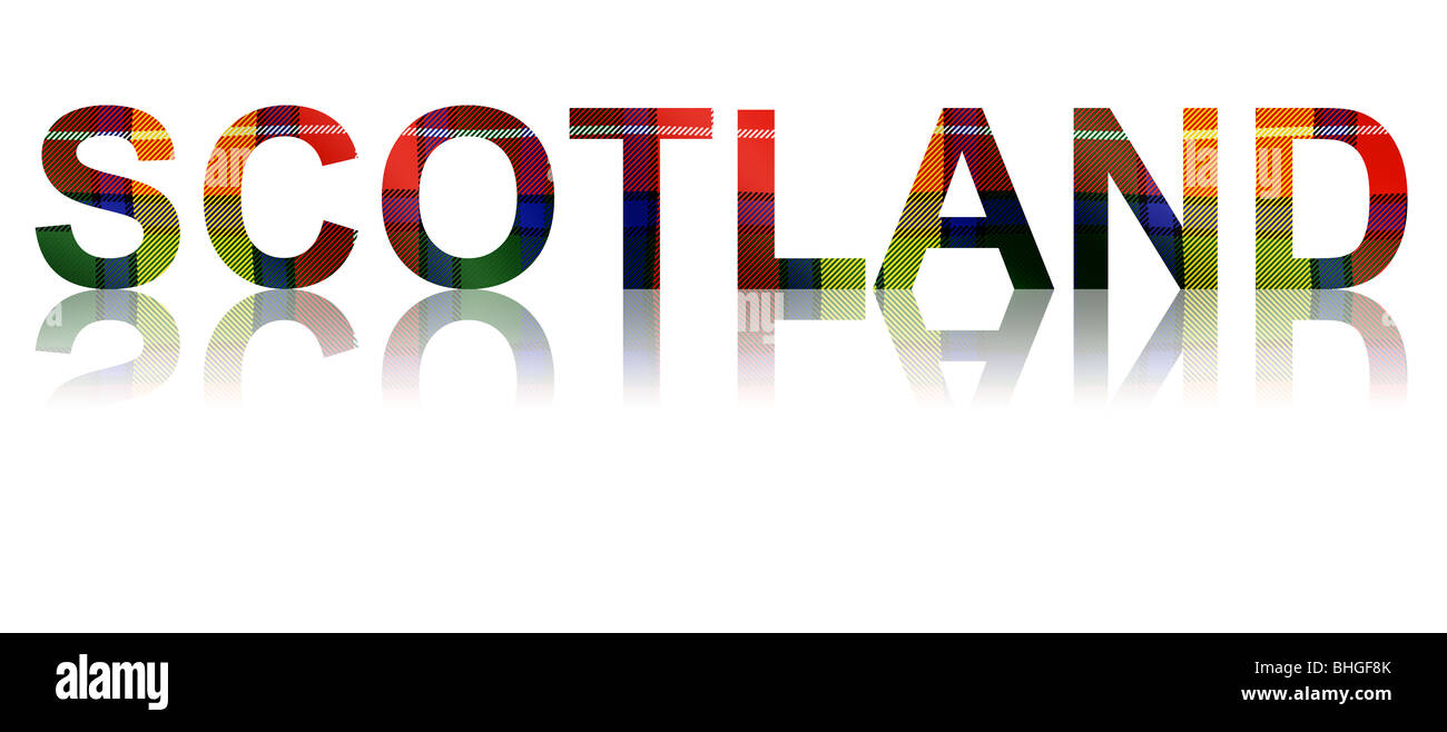 The word SCOTLAND made up with reflective lettering with the Buchanan ...