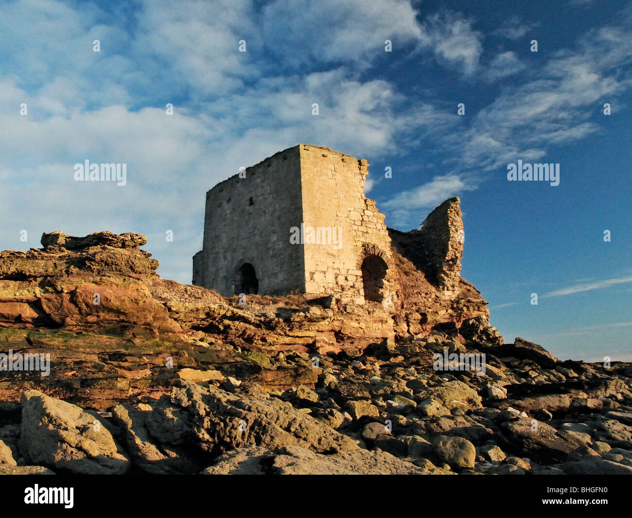 Lansdcape photograph of derelict Lime Kilns at Boddin Point, East Coast ...