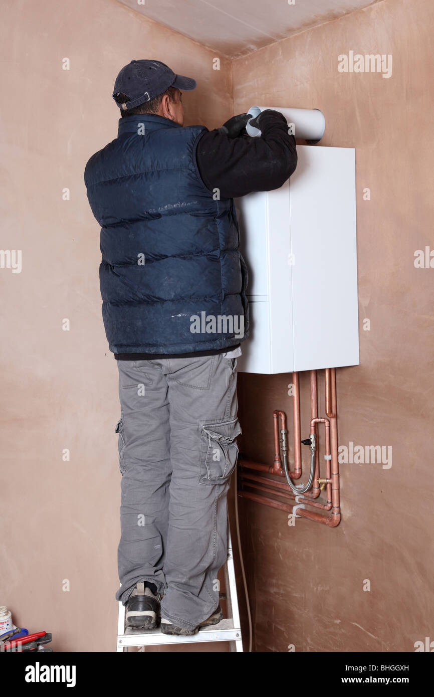 Installation of a new Vaillant ecotech 637 condensing boiler Stock ...