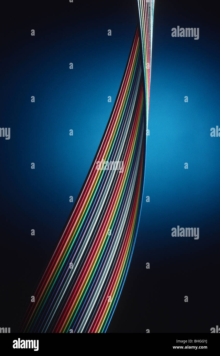 Ribbon wire used in computers Stock Photo - Alamy